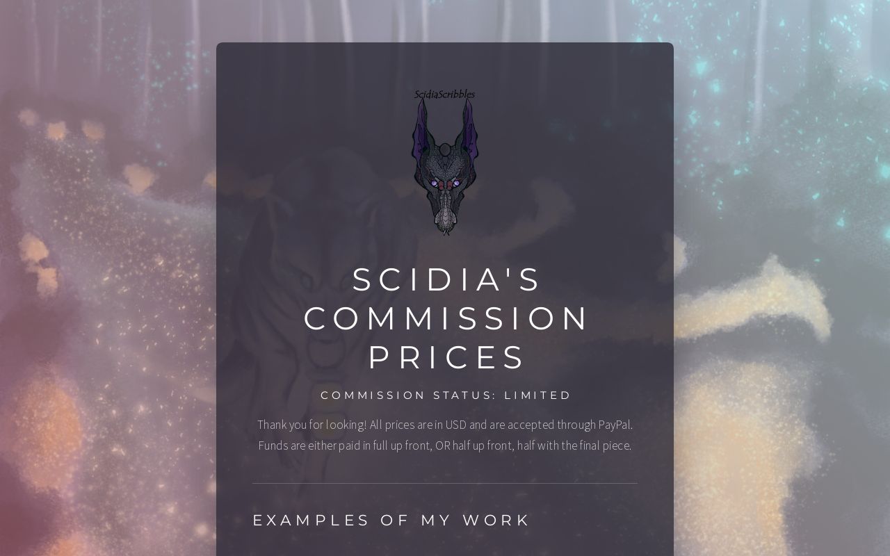 ScidiaScribbles Art Commission Prices